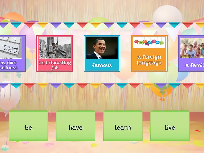 GG3 U8 be/have/live/learn - Speed sorting
