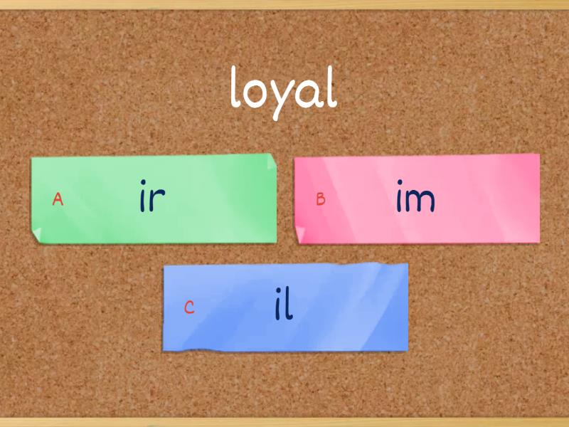 Negative prefixes (ir/im/il) - Quiz