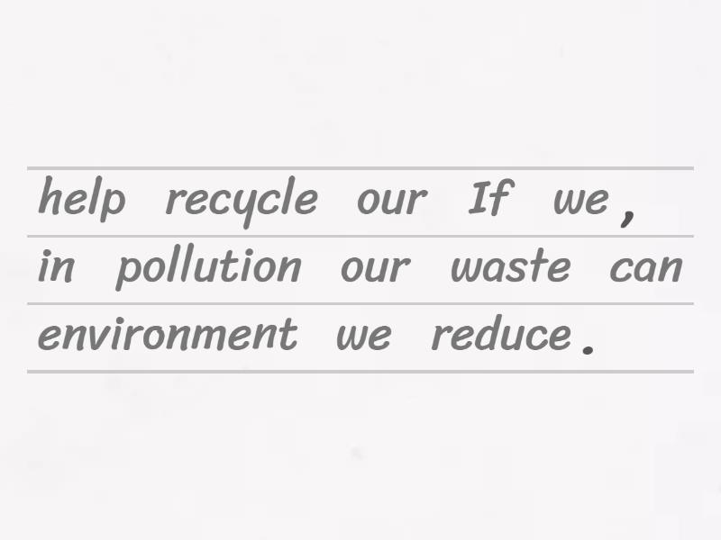 First conditional - Reordenar