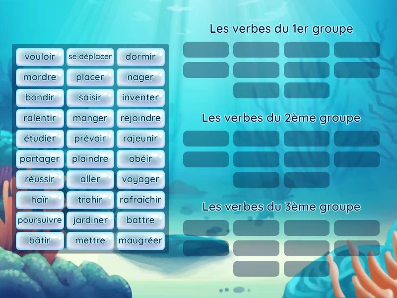 interro 6e Les groupes des verbes - Group sort