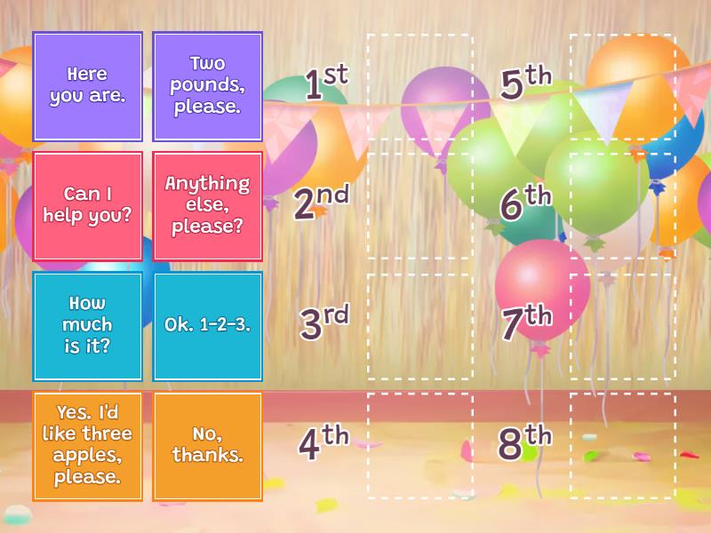 FF2 U6 Fluency time - order the sentences - Rank order