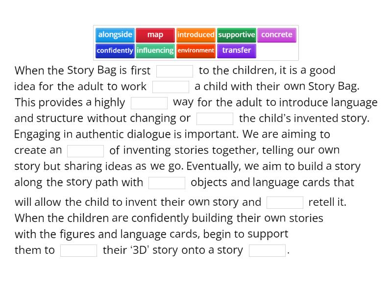 T4W Session 6 - story bag - Complete the sentence