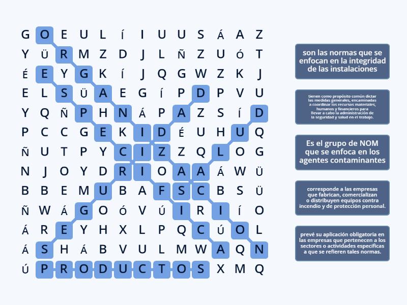 Normas Oficiales Mexicanas - Sopa de letras