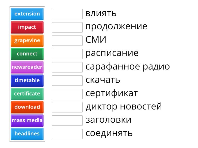 progress check 7.1 - Match up