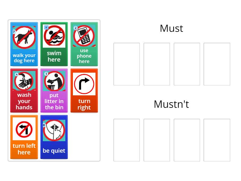 AS4 Must / Mustn't - Group sort