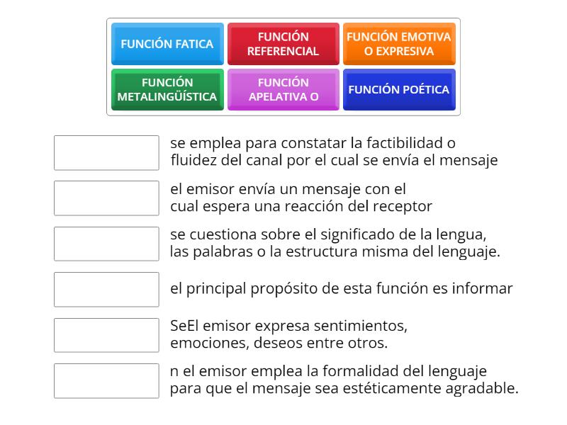 FUNCIONES DEL LENGUAJE - Match up