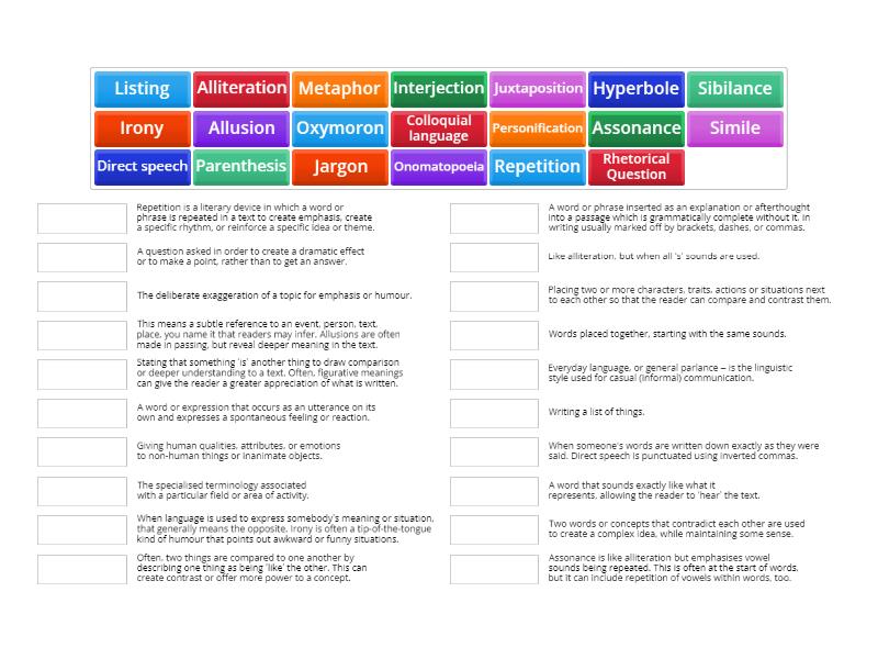 Language Features Matching Exercise - Match up