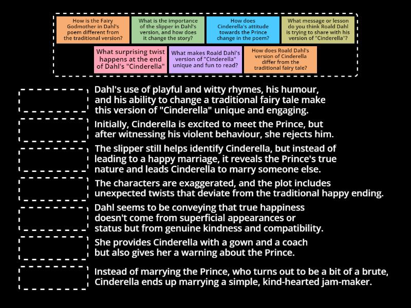 Roald Dah's Cinderella - Match up