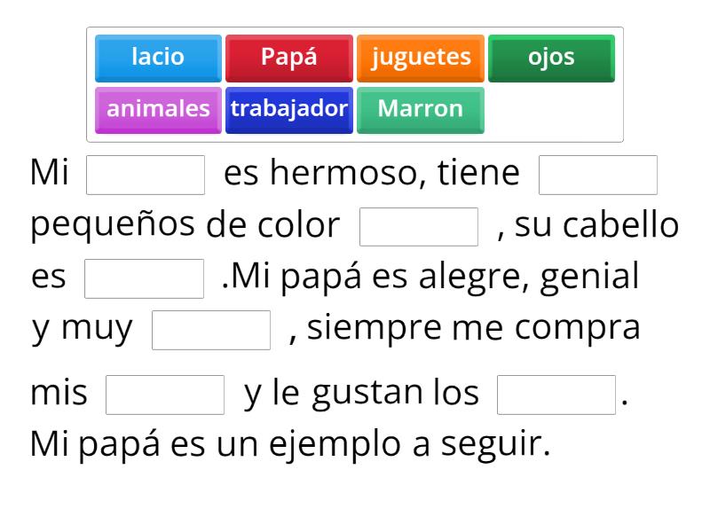 COMPLETAR ORACIONES - Complete the sentence