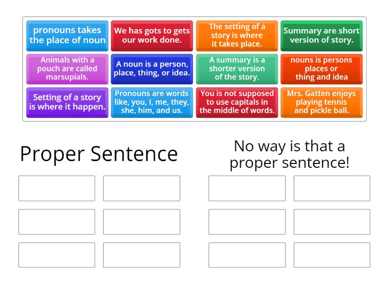 Proper sentence or not? - Group sort