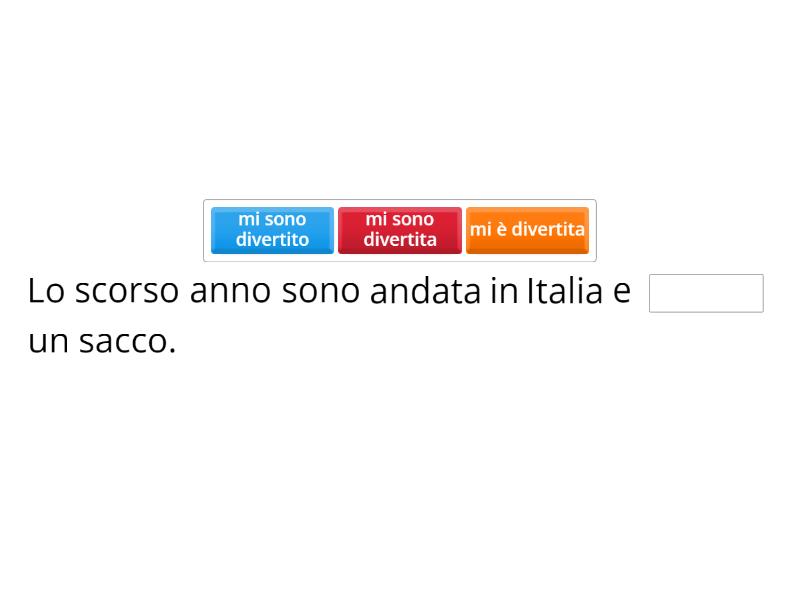 Verbi riflessivi al passato prossimo - Complete the sentence