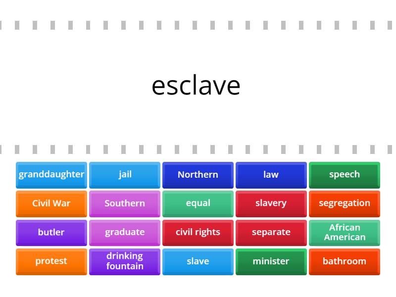 Segregation vocabulary - Find the match