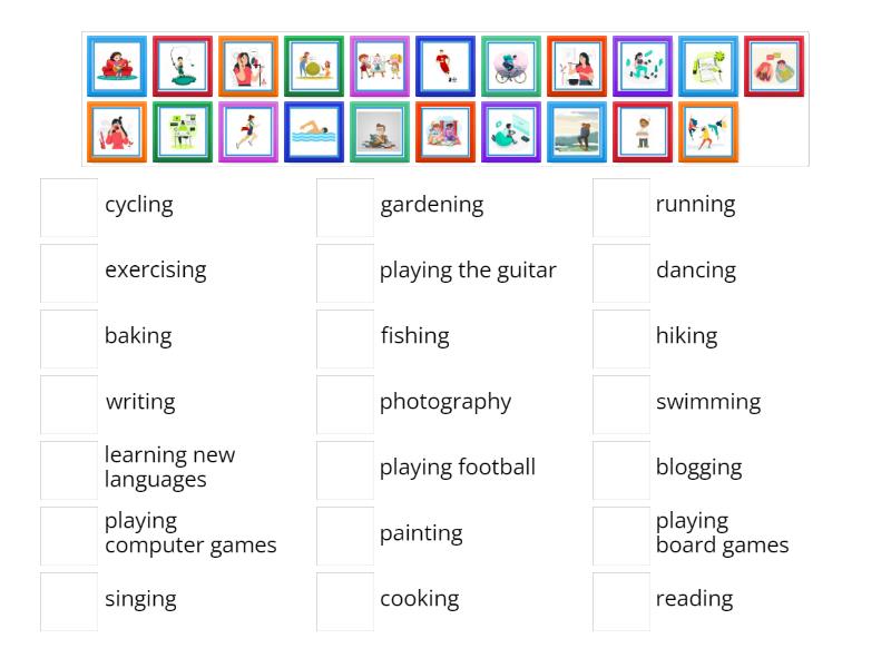 Hobbies Elementary - Match up