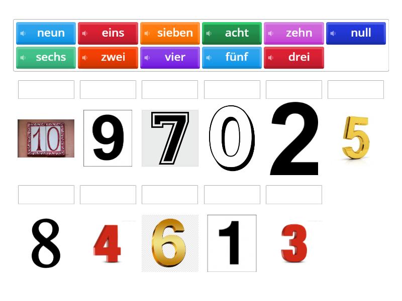 Die Zahlen: 0 - 10 - Match up