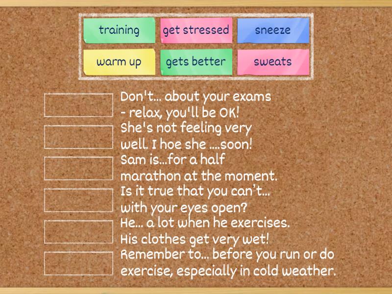 Complete the sentences with the correct form of the words . Healthy and ...