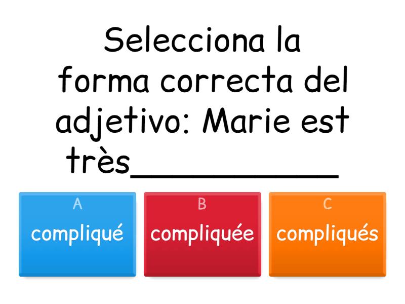 Les adjectifs - Quiz