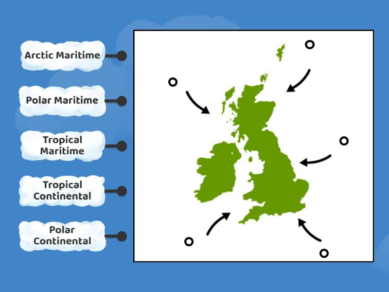 Label the Air Masses - Labelled diagram