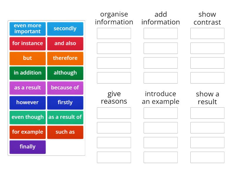Linking words - Group sort