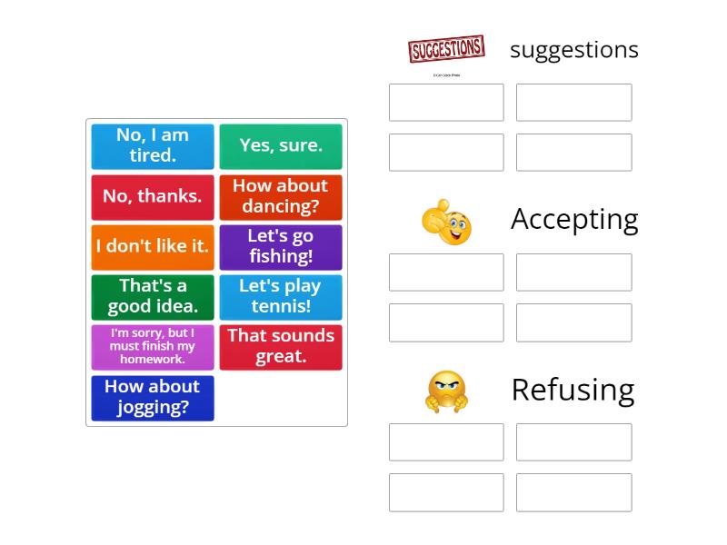 suggestions, accepting, refusing - Grup sıralaması