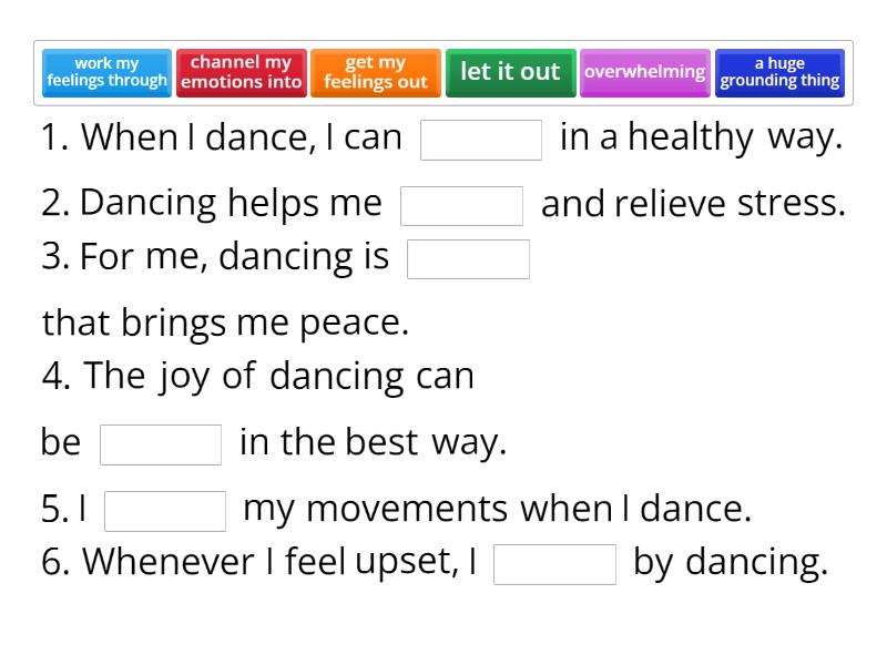 Dancing Lesson HW - Complete the sentence