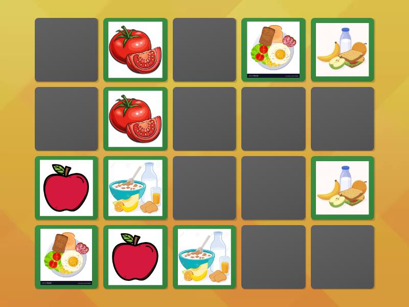 comida saludable - Matching pairs