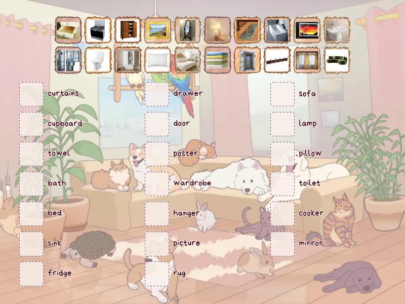 GG3 Unit 7.3 Furniture Memory Game - Match up