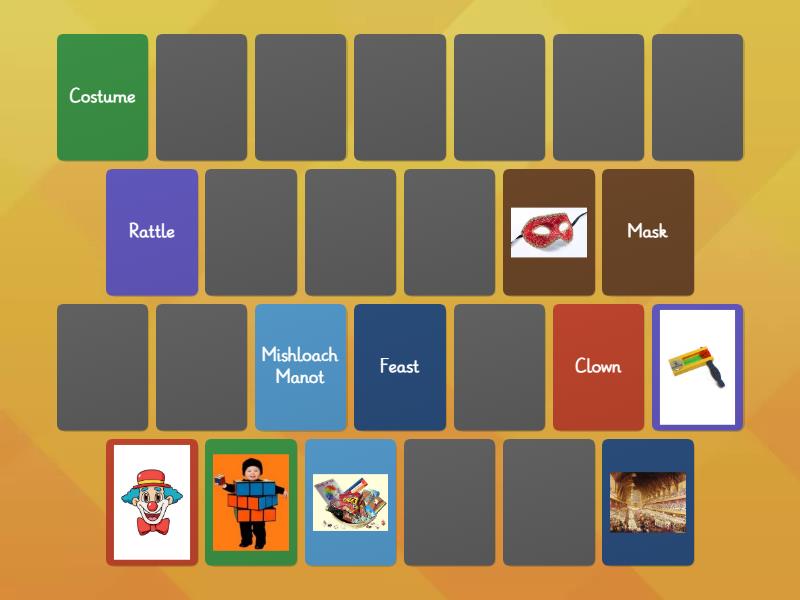 Memory Game For Purim - Parejas