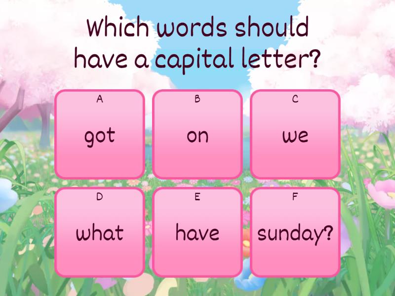 Capital Letters Quiz - Cuestionario