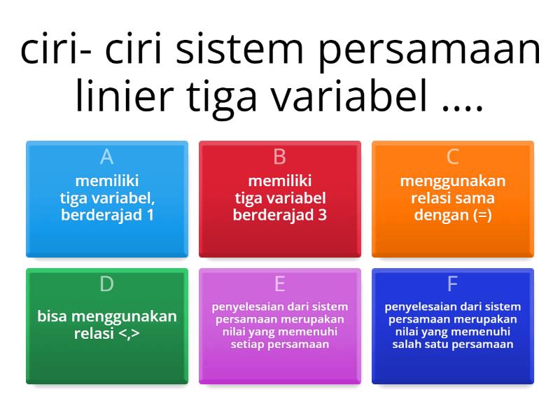 Kuis_Sistem Persamaan Linier Tiga Variabel (SPLTV) - Quiz
