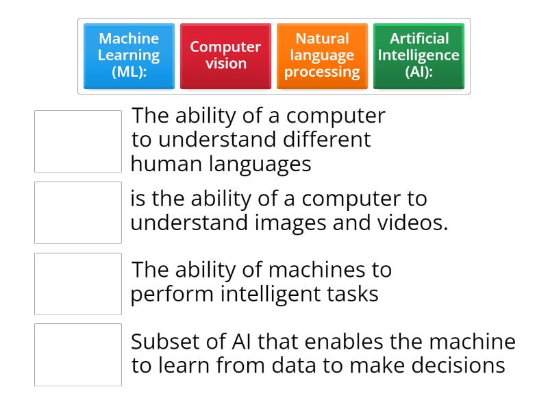 Start -Up Activity: Introduction to AI and ML - Match up