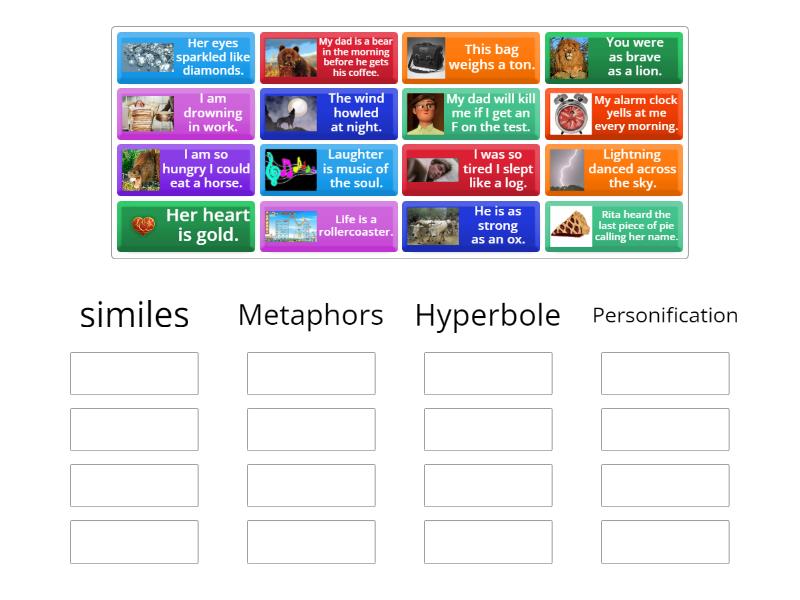 Figurative Language Exit Ticket - Group sort