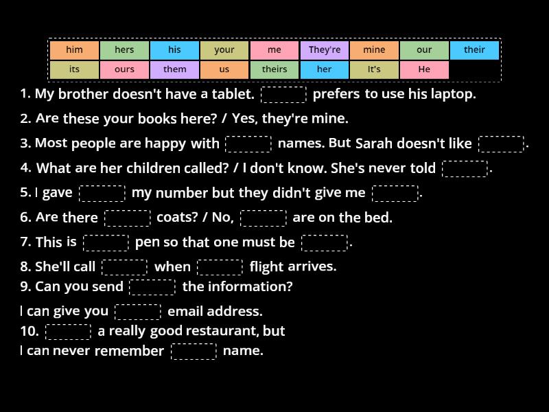 Pronouns - Missing word