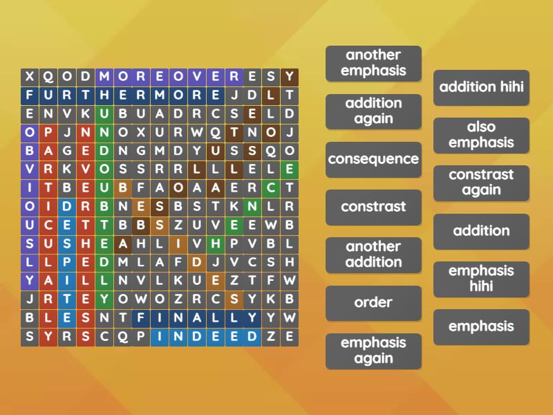 Conjunctions - Wordsearch