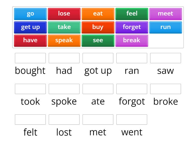 Roadmap A1, irregular verbs - Match up