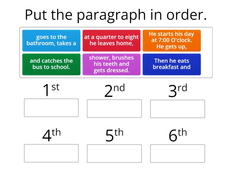 Alfred's daily routine - Paragraph 2 - Orden correcto