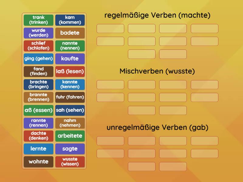 A2.2 K10S1 Präteritum: Formen - Die richtige Gruppe