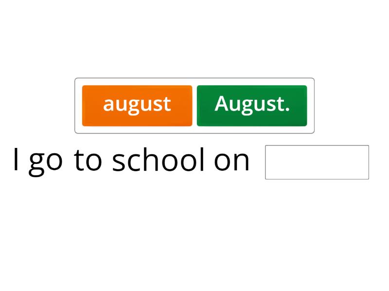 Grammar :Proper Noun -Days ,Monthes ,Holidays - Missing word