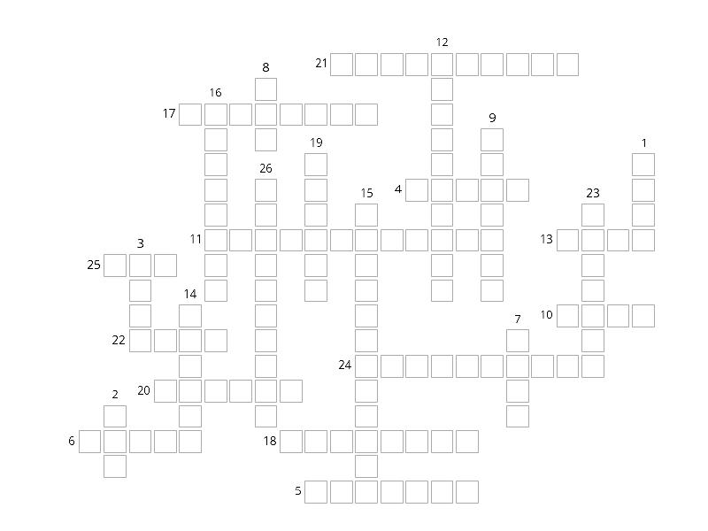 Present Simple Vocabulary 2 - Crossword