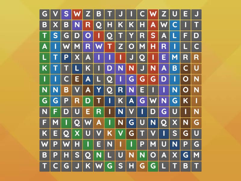 Present continuous word search - Sopa de letras