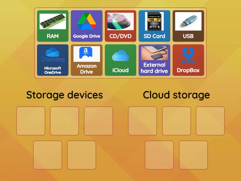 Storage devices and Cloud storage - Group sort