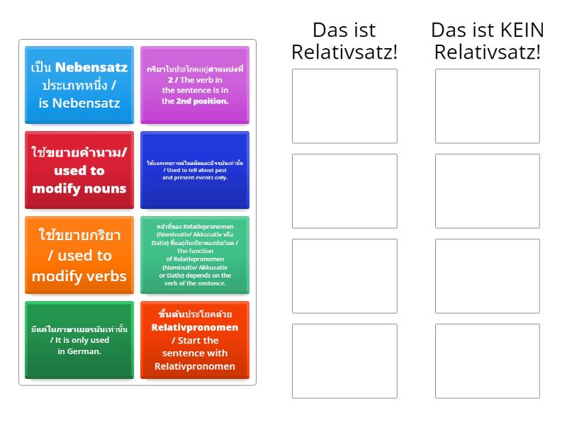 Relativsatz: Was ist das? - Group sort