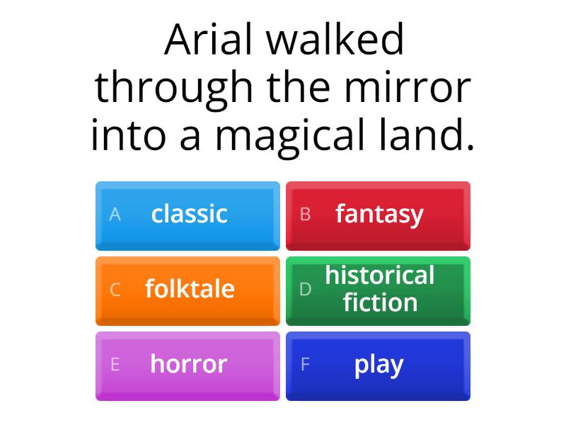 ODF 1 Unit 9 vocabulary - literary genres - Quiz