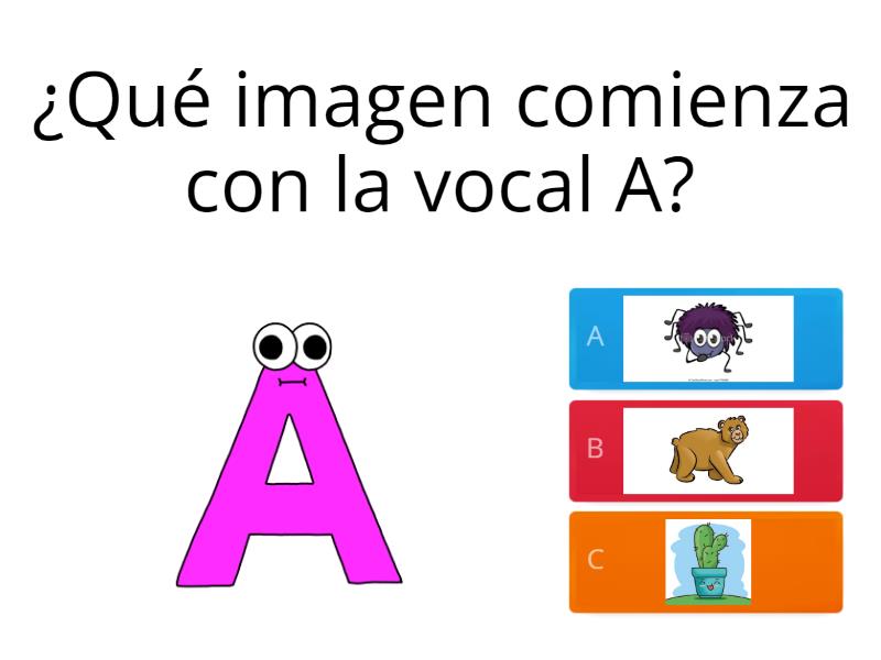 Juego de la VOCAL "A" sonido inicial - Quiz