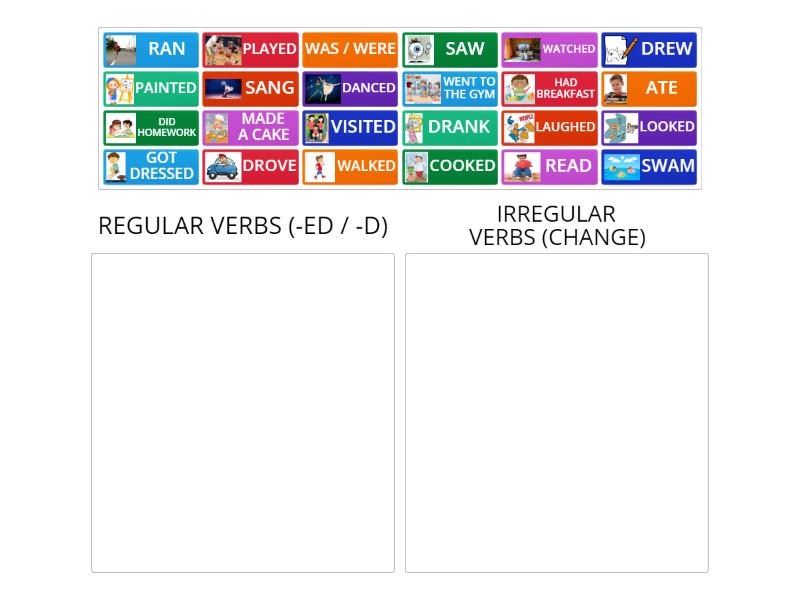 PAST SIMPLE - REGULAR VS IRREGULAR VERBS - Categorize