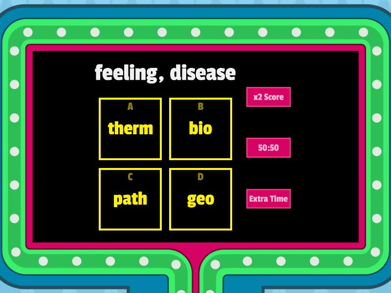 Root Words Game Show Quiz - Gameshow quiz