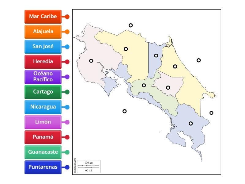 Las provincias de Costa Rica - Diagram berlabel