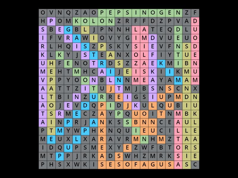 Gastrointestinal - Wordsearch