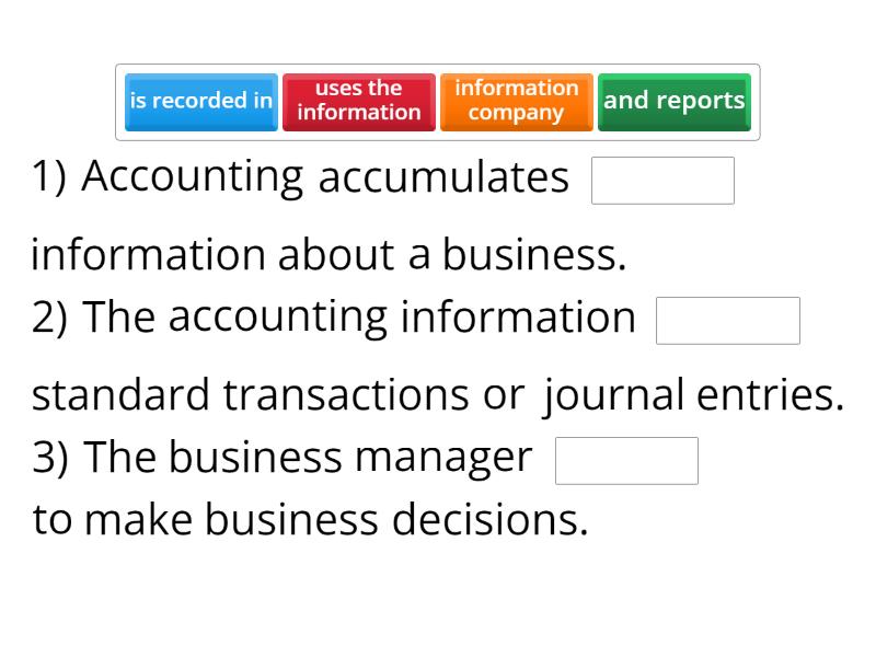 accounting - Complete the sentence