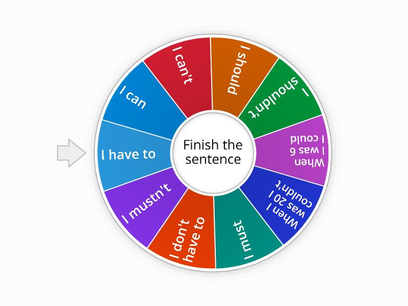 Modal verbs practice - Spin the wheel