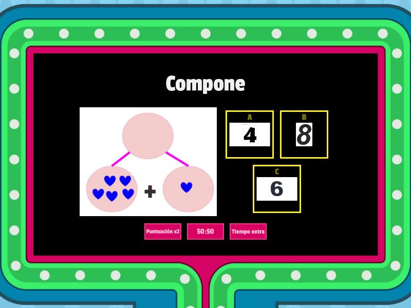 Componer y descomponer del 1 al 10 - Gameshow quiz
